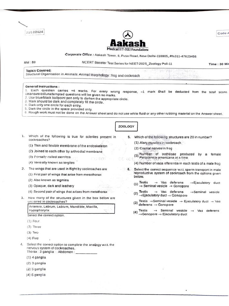 Zoology Poll 11 by ANUJ KUMAR | PDF