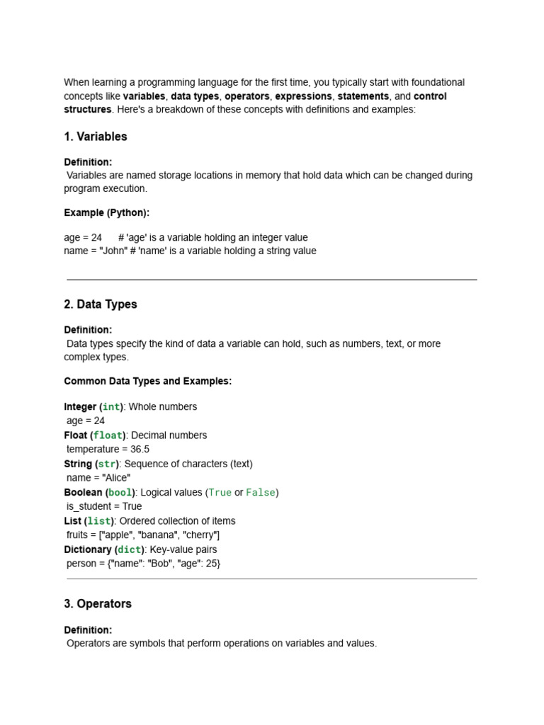 Programming Basics | PDF | Data Type | Boolean Data Type Programming Basics | PDF | Data Type | Boolean Data Type