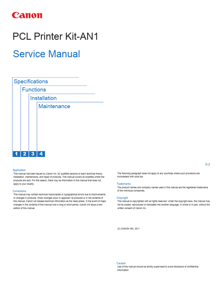 PCL Print Kit-AN1 SM Rev0 022712 | PDF | Typefaces | Printer (Computing)