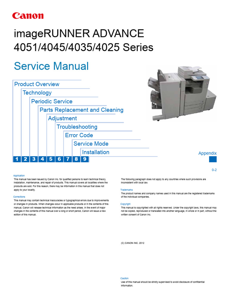 imageRUNNER ADVANCE 4051 4045 4035 4025 SM Rev1 021712 | PDF | Direct ...