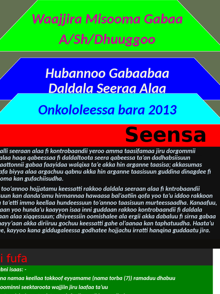 Hubannoo Daldala Seeraa Alaa | PDF