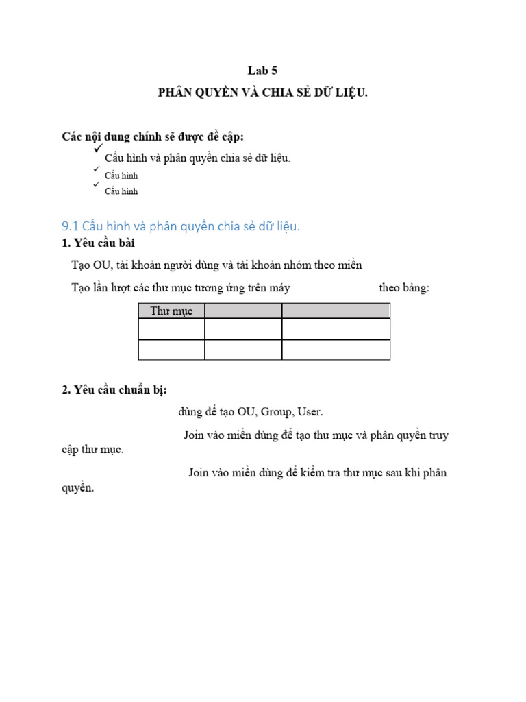 Lab 5 - Quan Ly Tai Nguyen Mang - Implementing File and Print Services | PDF