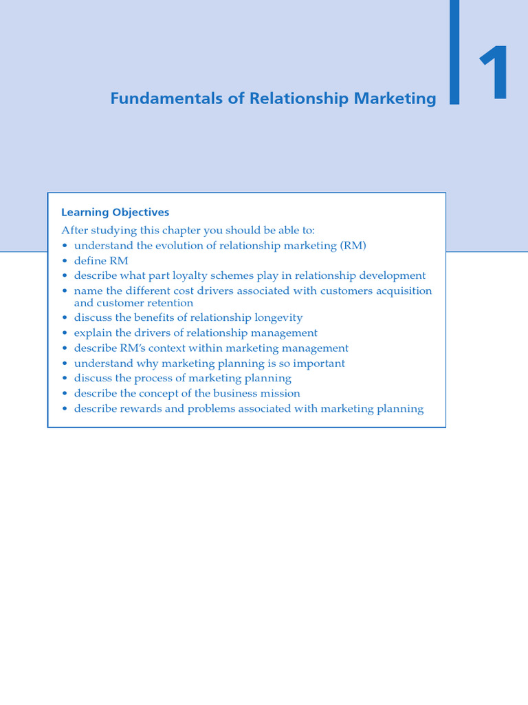 Relationship Marketing Fundamentals | PDF | Marketing | Supply Chain