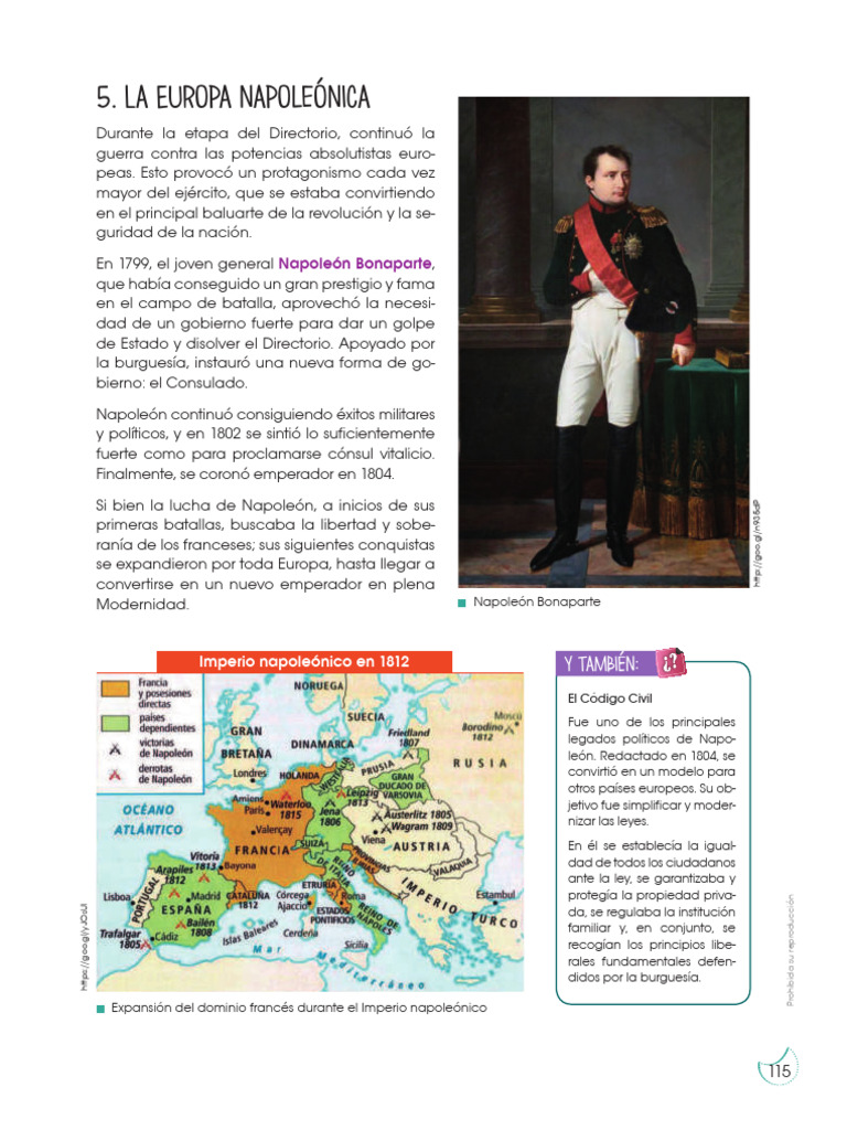 Libro de Historia 2 Bachillerato-118-122 | PDF | Primer imperio francés | Napoleón