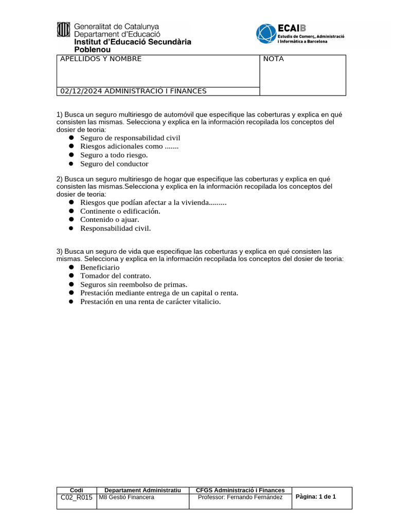 Control 4 UF2 Seguros 2024 | PDF