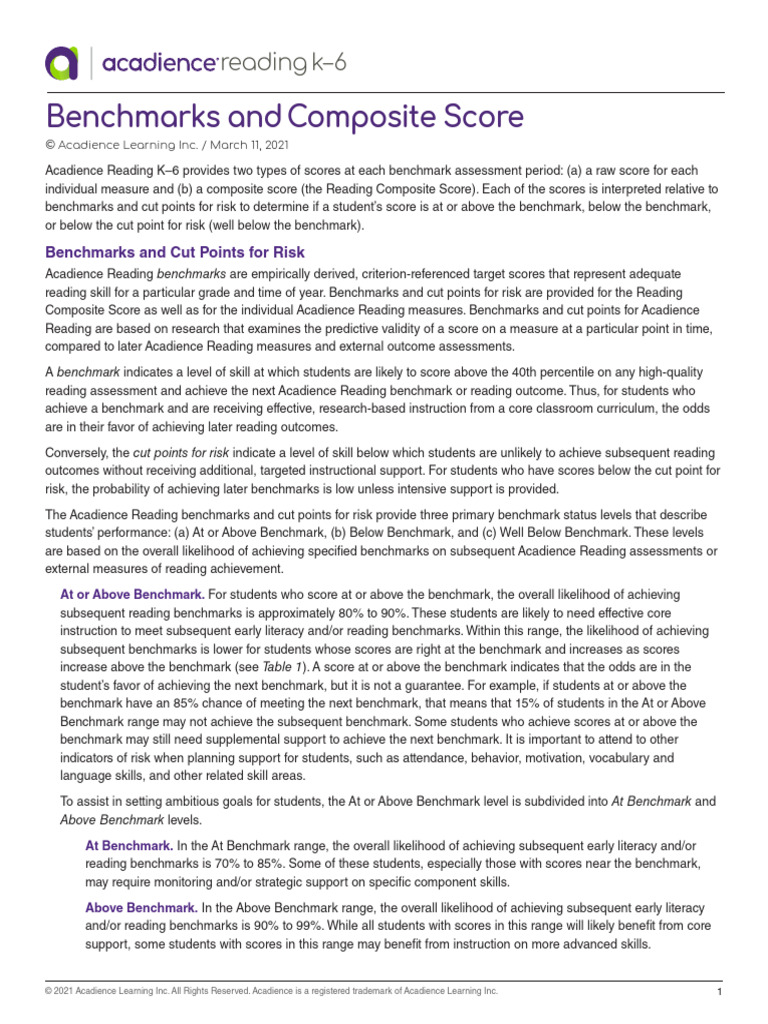 Acadience-Reading-K-6-Benchmark-Goals-handout_2021_color | PDF ...