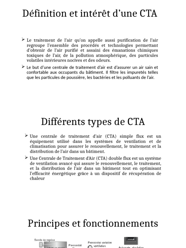 Définition et fonctionnement des CTA | PDF | Climatisation ...