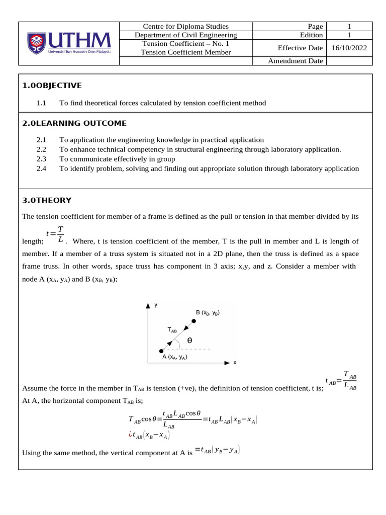 tensioncoefficient-no.1tensioncoefficient-labsheet.docx 2 | PDF | Tension (Physics) | Force