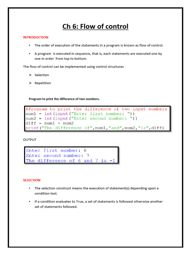 Ch_6_Flow_of_control (1) | PDF | Control Flow | Parameter (Computer ... Ch_6_Flow_of_control (1) | PDF | Control Flow | Parameter (Computer ...