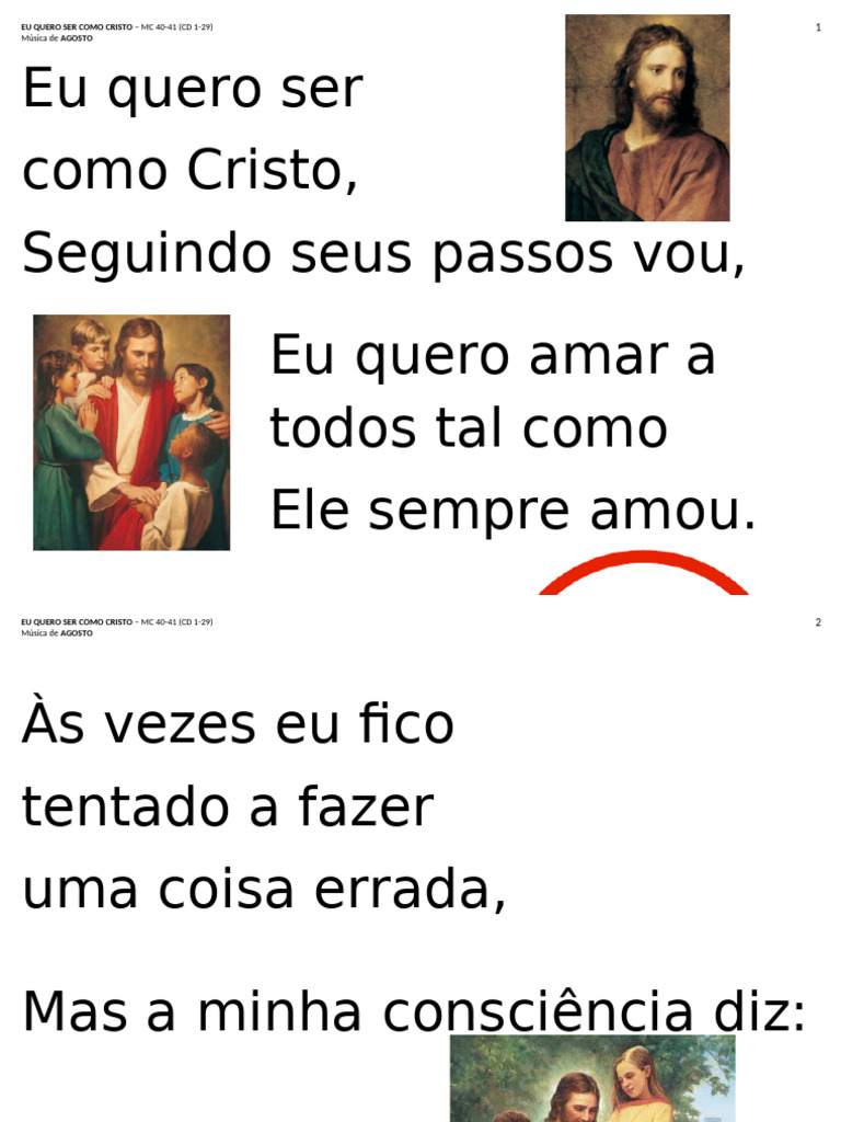Eu Quero Ser Como Cristo Letra Pdf