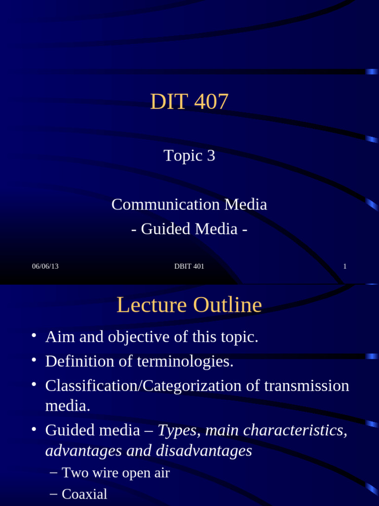 Types of Guided Communication Media | PDF | Transmission Medium ...