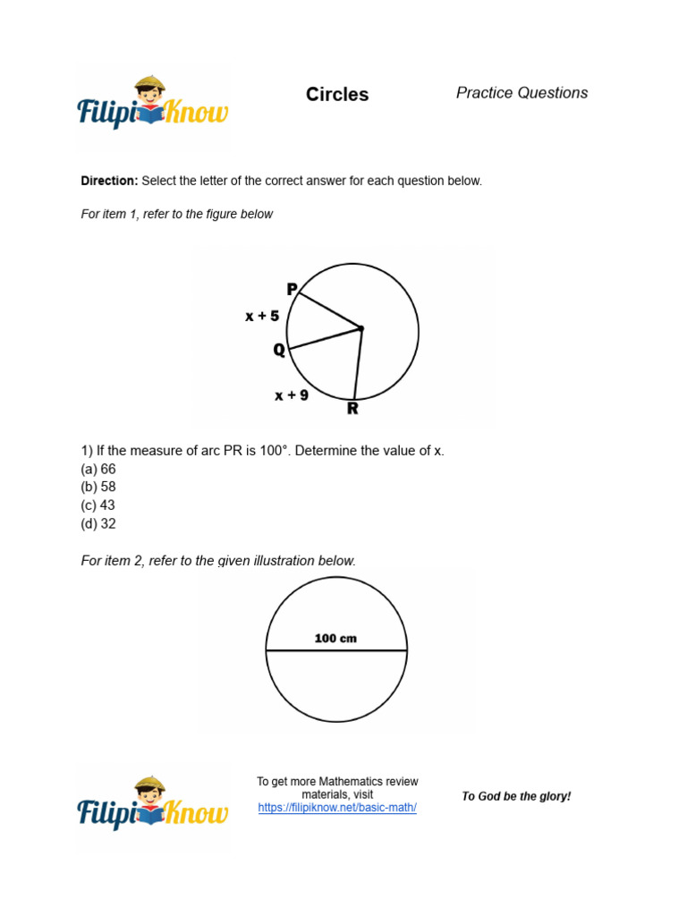 Circles-Practice-Questions- | PDF