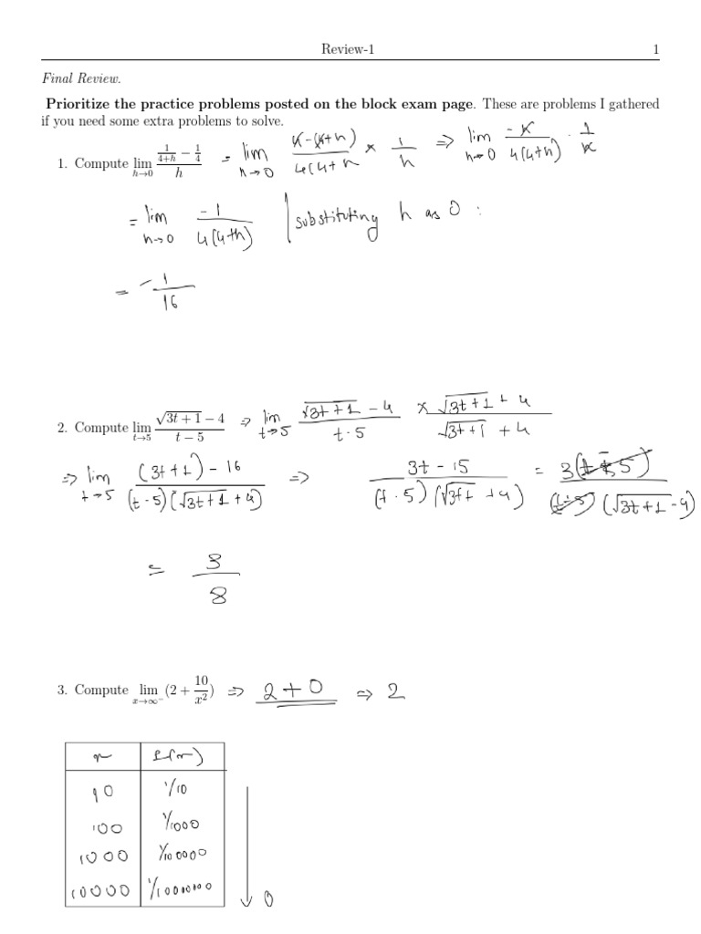 Final-Review | PDF | Curve | Mathematical Concepts