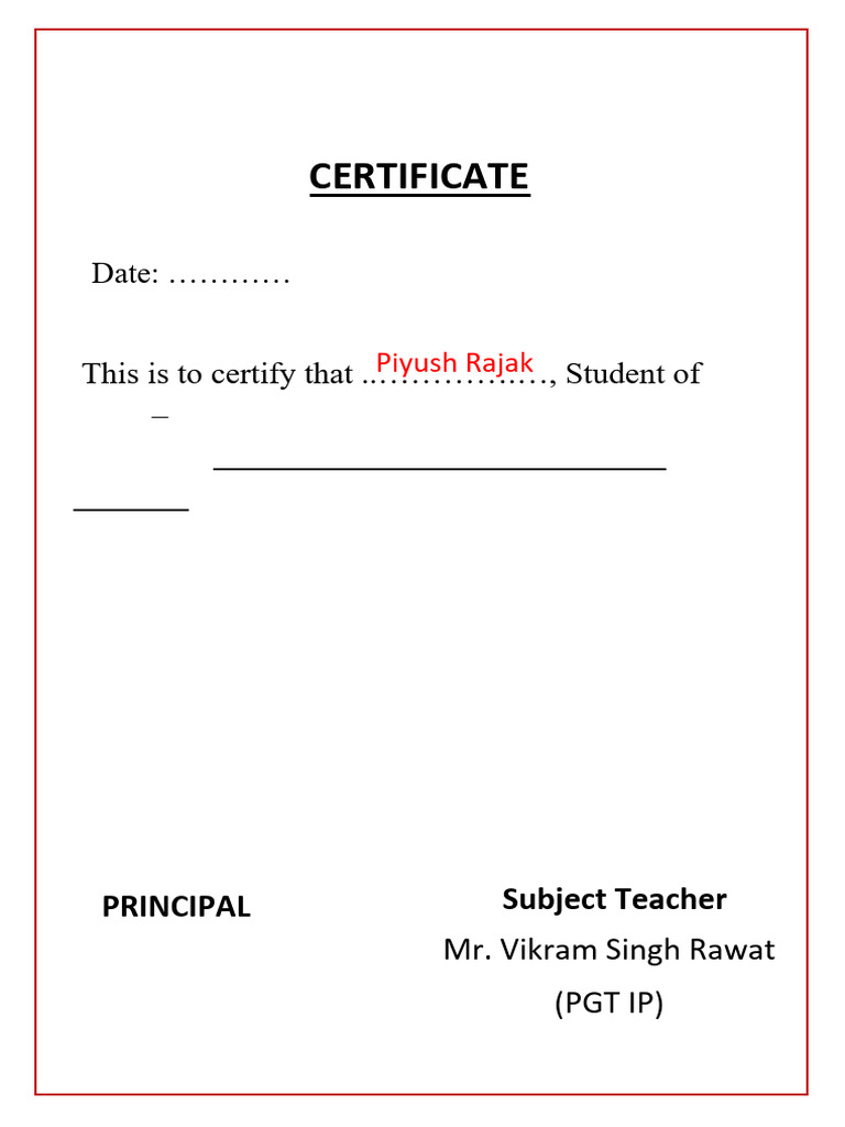 Computer Certificate | PDF