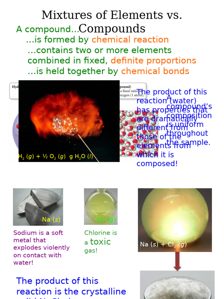 Elements and Compounds Explained | PDF | Ion | Chemical Compounds