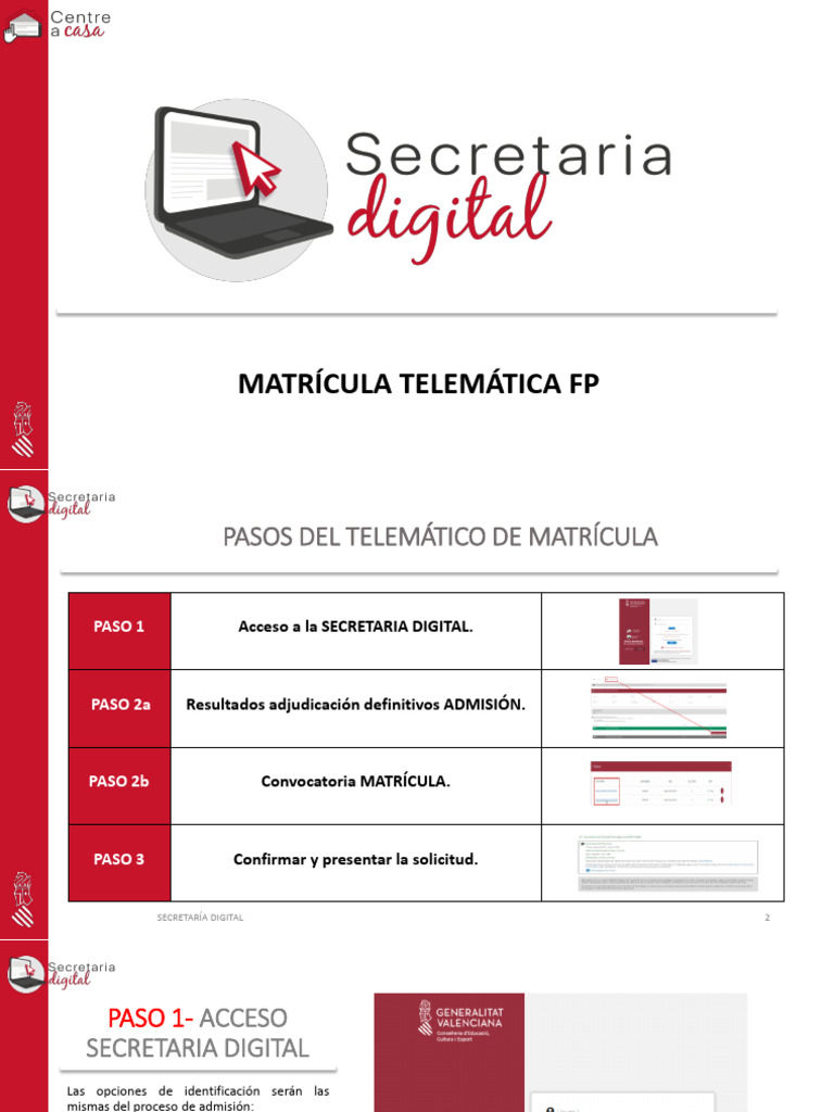 Matricula Telematica FP SD Cas | PDF | Documento de identidad