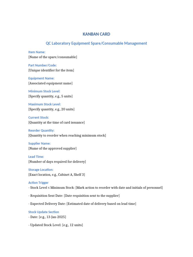 Kanban Card QC Lab | PDF