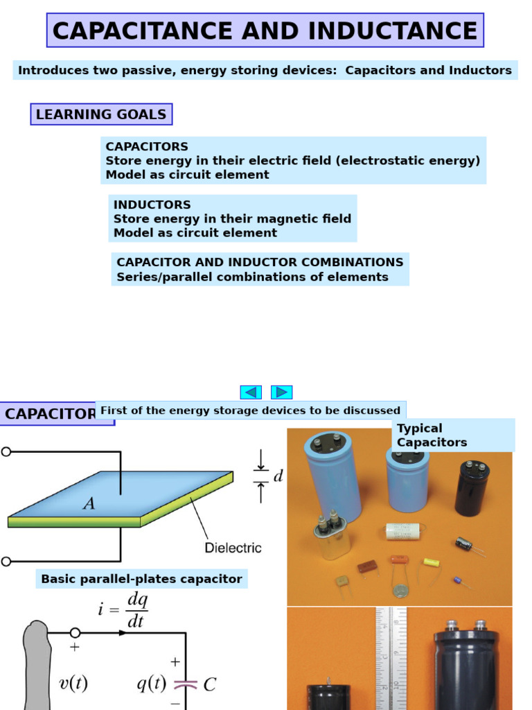 Capacitors and Inductors Overview | PDF | Capacitor | Capacitance