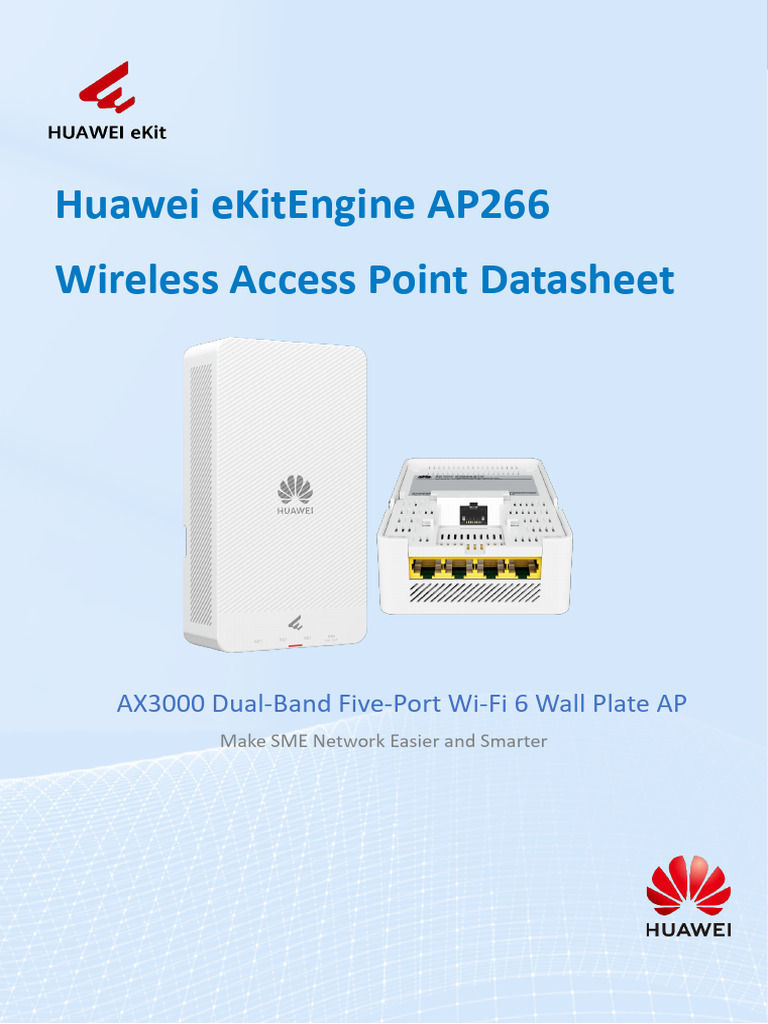 Huawei EKitEngine AP266 Wireless Access Point Datasheet | PDF | Ieee ...