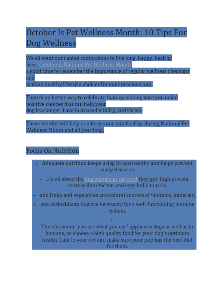 10 Essential Dog Wellness Tips | PDF | Oral Hygiene