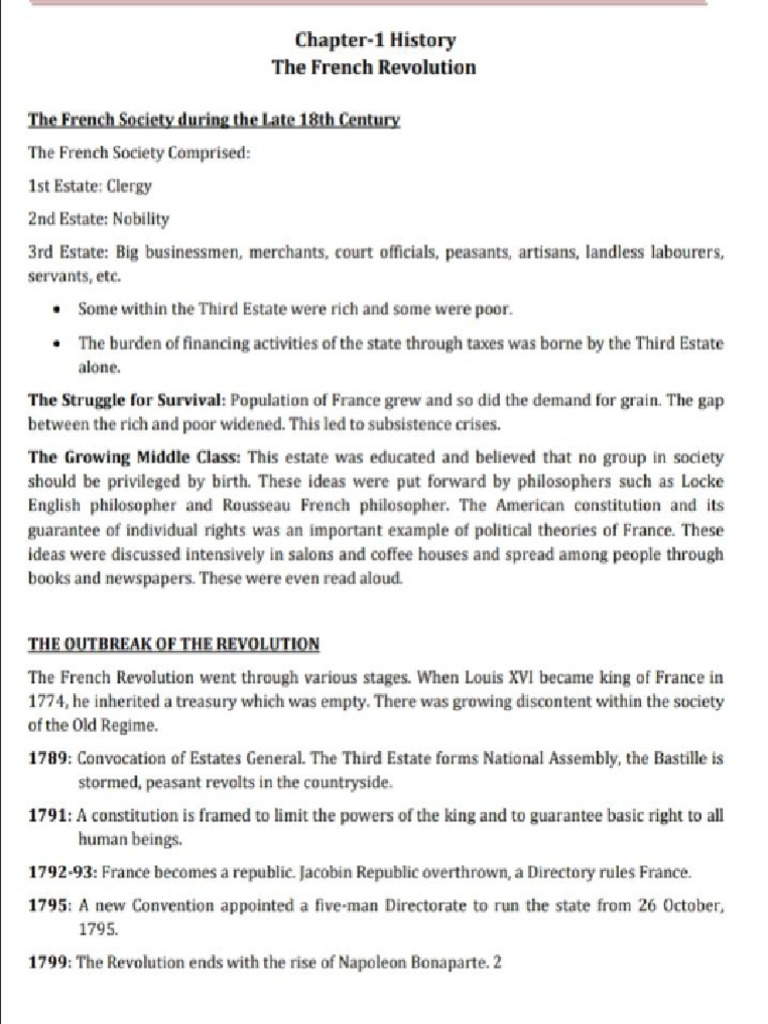 French Revolution Sheet 1 | PDF