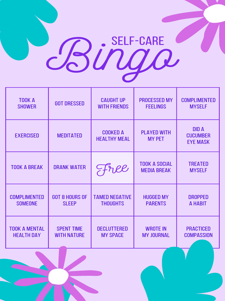 Self-Care Bingo Activities List | PDF