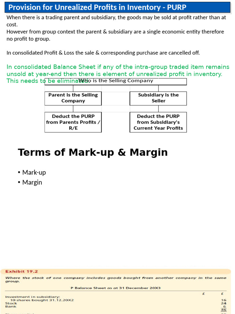 Provision For Unrealized Profits - PURP | PDF
