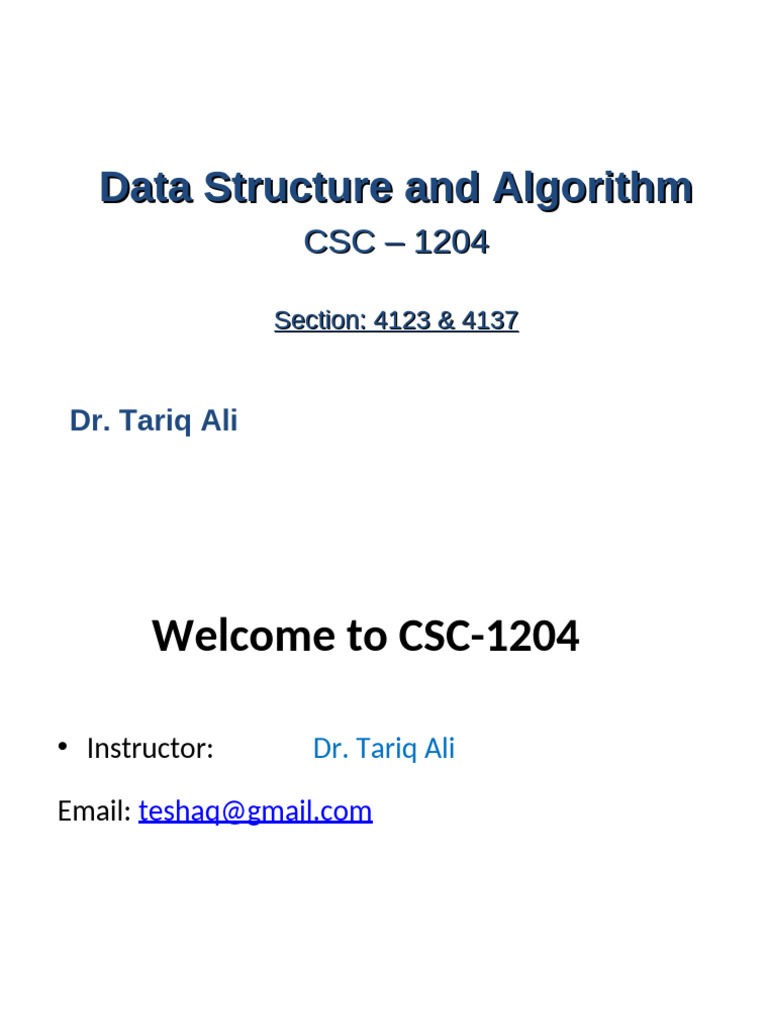 Lec 1 - Basics (DS and Algo) | PDF | Data Structure | Data Type