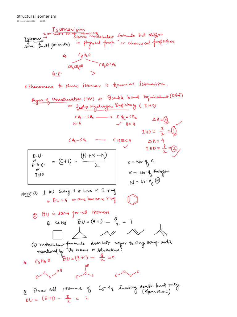 Structural Isomerism | PDF