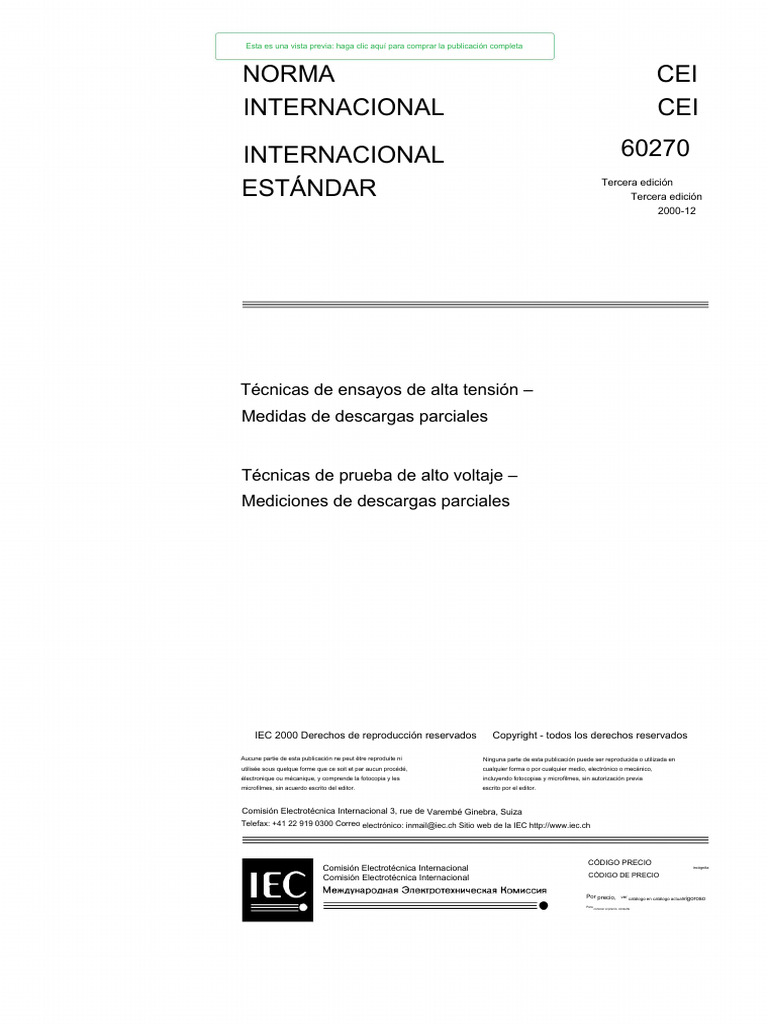 Info - Iec60270 en Español | PDF | Comisión Electrotécnica Internacional | Organización ...