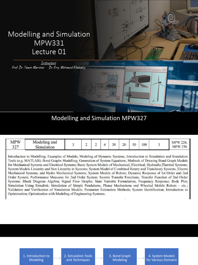 Modelling and Simulation - Lecture 01 | PDF | Simulation | System