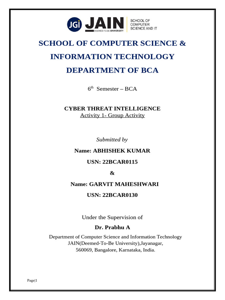 Abhishek_Garvit | PDF | Security | Computer Security