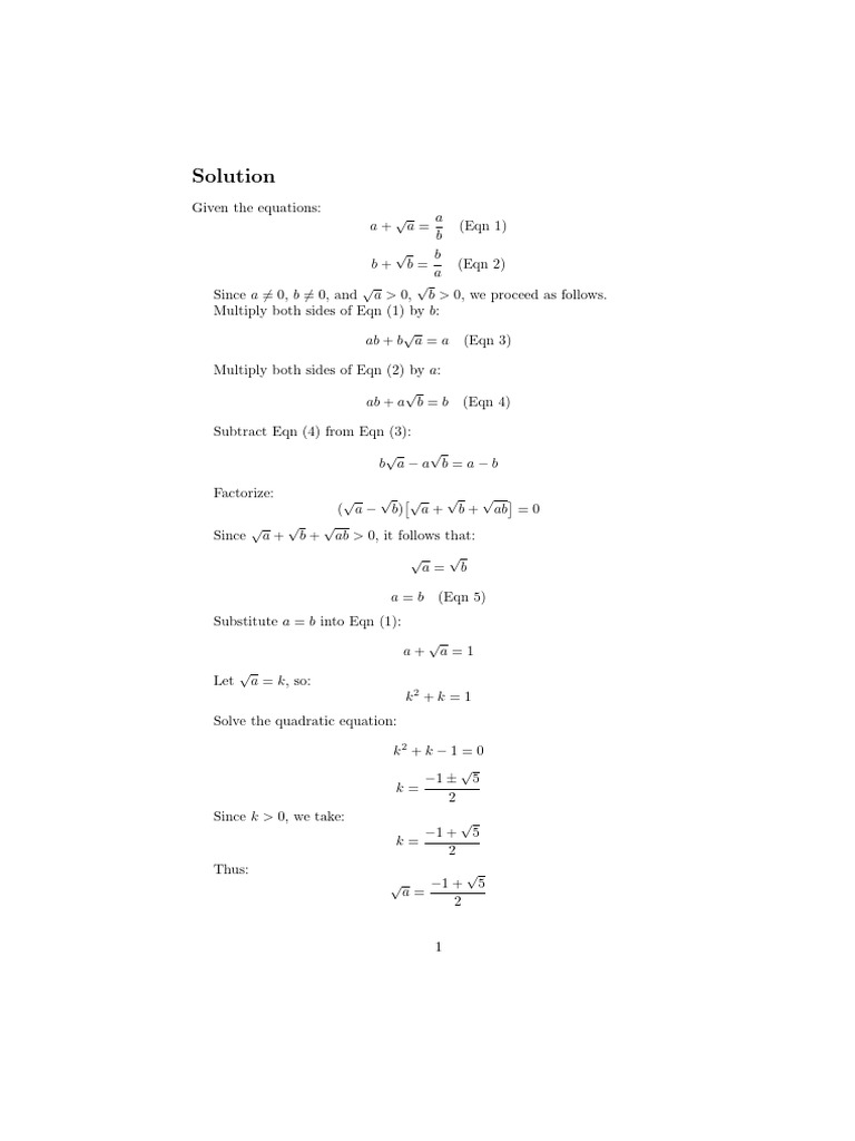 Kel Sir Solution 1 | PDF | Square Root | Mathematics