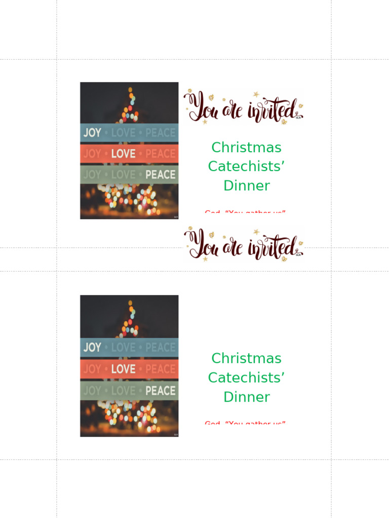 Christmas Catechists Dinner Invitation 2024 | PDF