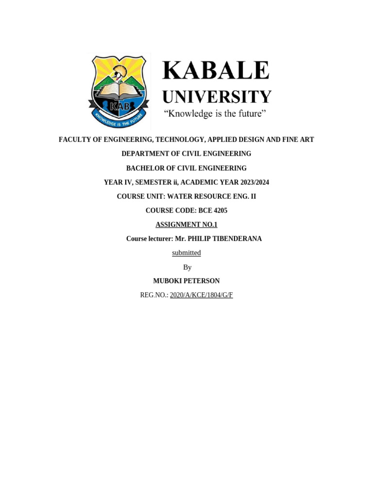 Water resource ASSIGNMENT 1 | PDF | Aquifer | Groundwater