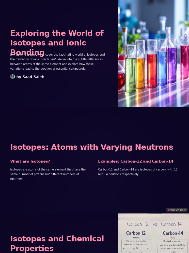 Exploring the World of Isotopes and Ionic Bonding | PDF | Ion | Ionic Bonding
