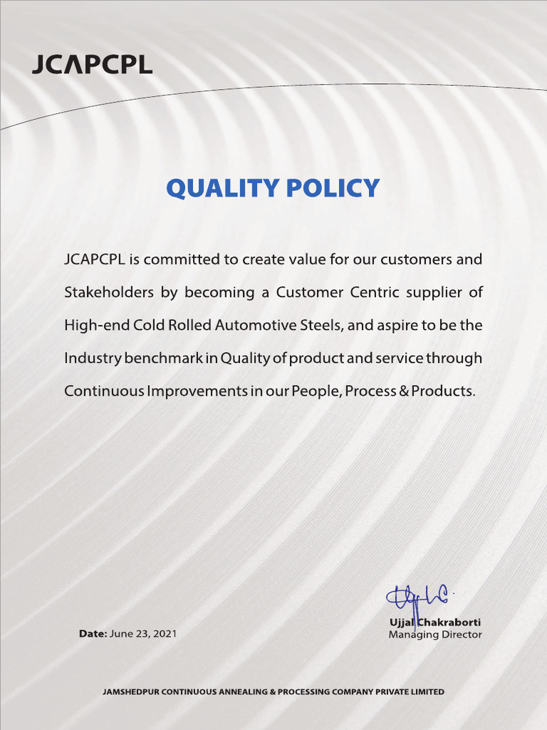 Quality-Policies JCAPCPL | PDF