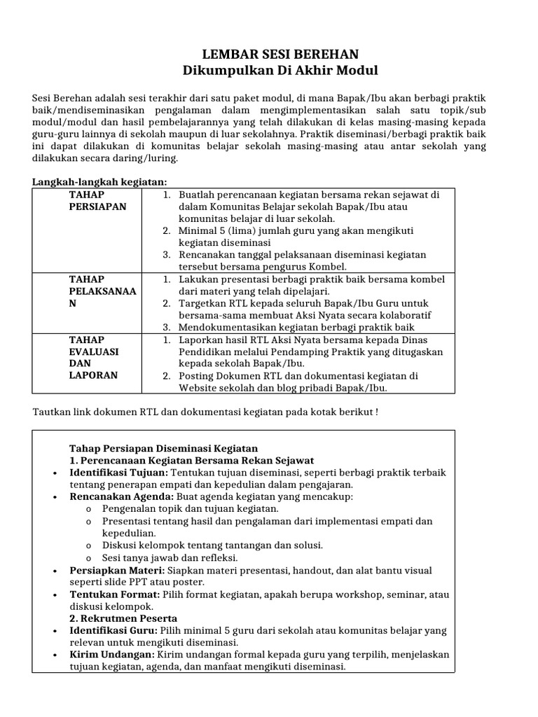 Lembar Kerja Sesi Berehan - Encep Awaludin | PDF