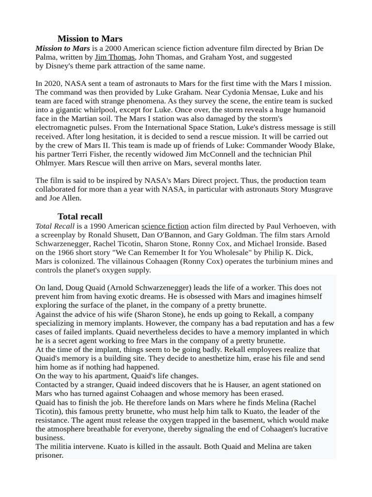 Films mars DNL | PDF