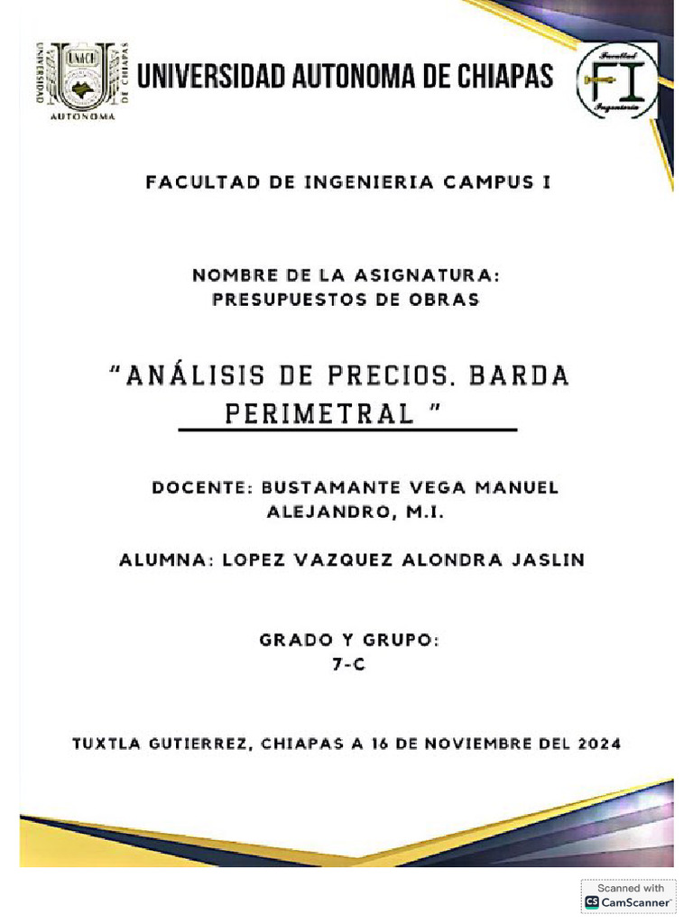 Análisis de Precios, Barda Perimetral | PDF