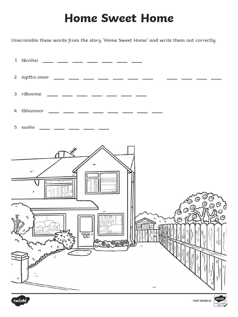 Roi L 790 Home Sweet Home Word Scramble Activity Ver 2 | PDF