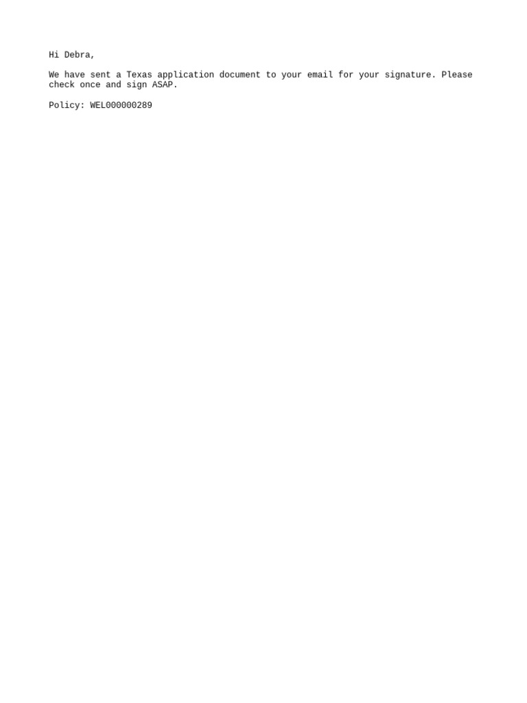 Texas Application Document for Signature | PDF