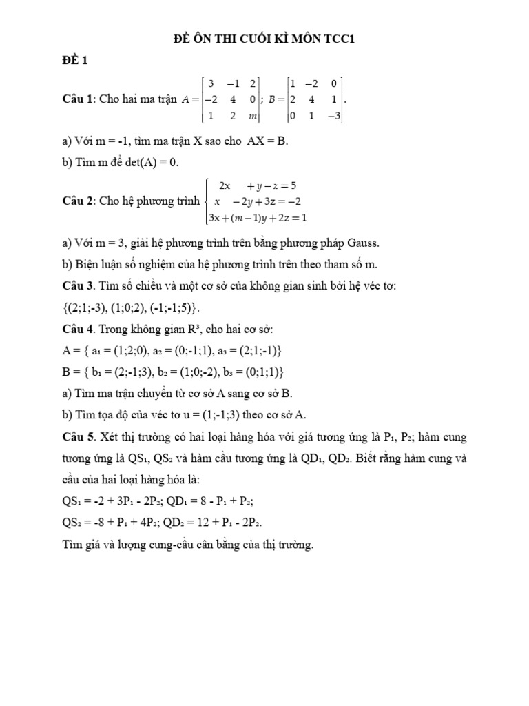 Đề Ôn Thi TCC1 | PDF