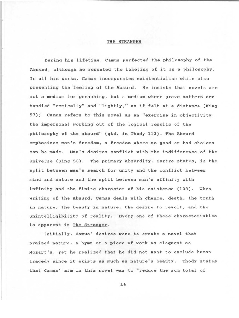 Absurdism in The Stranger | PDF | Albert Camus