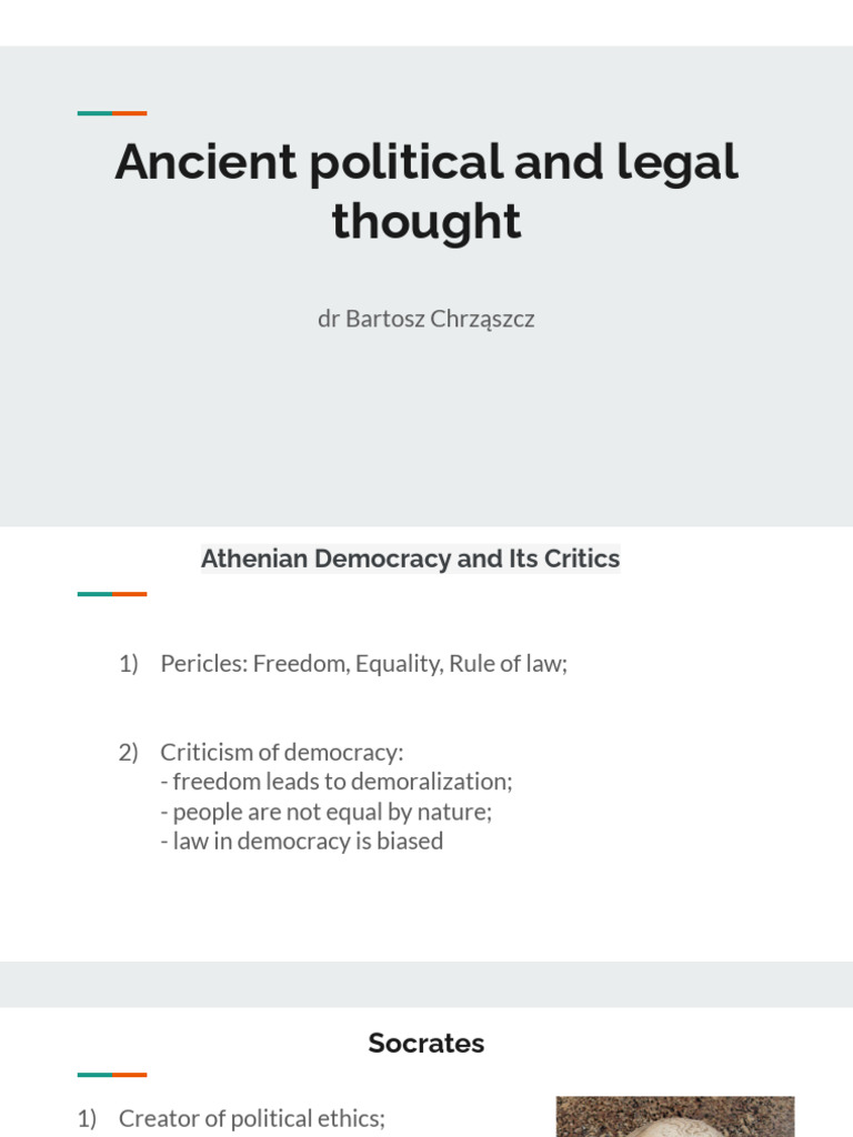 Ancient Political and Legal Thought | PDF | Democracy | Political ...