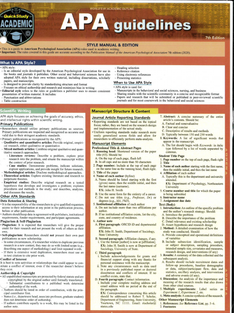 APA Guidelines | PDF