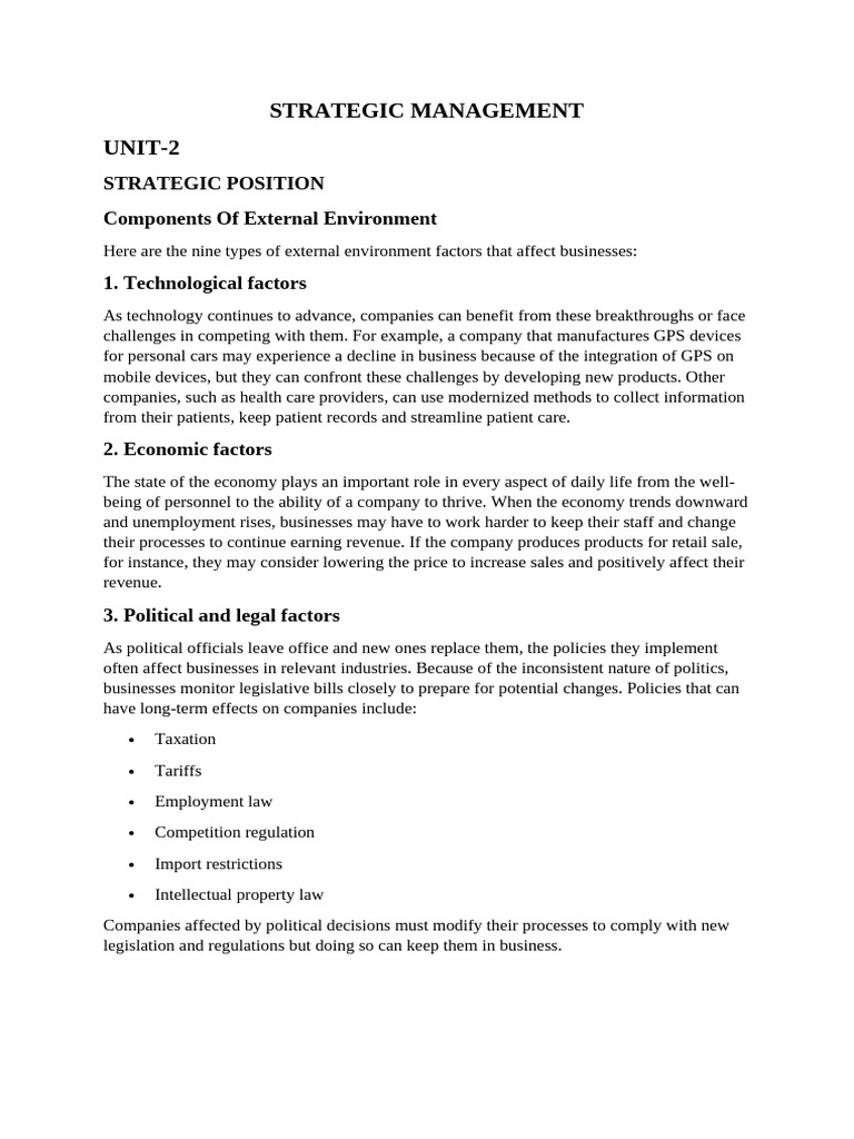 STRATEGIC MANAGEMENT | PDF | Economies | Business