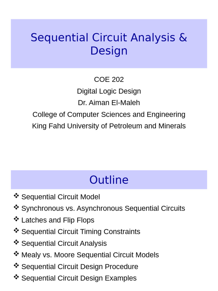 Unit9 Sequential Circuit Analysis And Design Pdf Electronic 