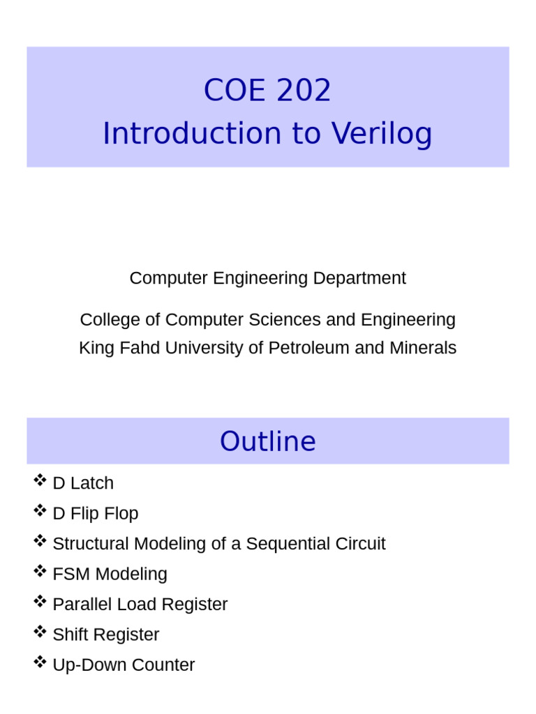 Introduction to Verilog - Lecture3 | PDF | Electrical Circuits | Electronic Circuits