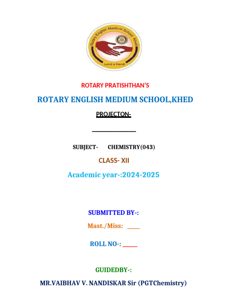 Project First Page Chemistry | PDF
